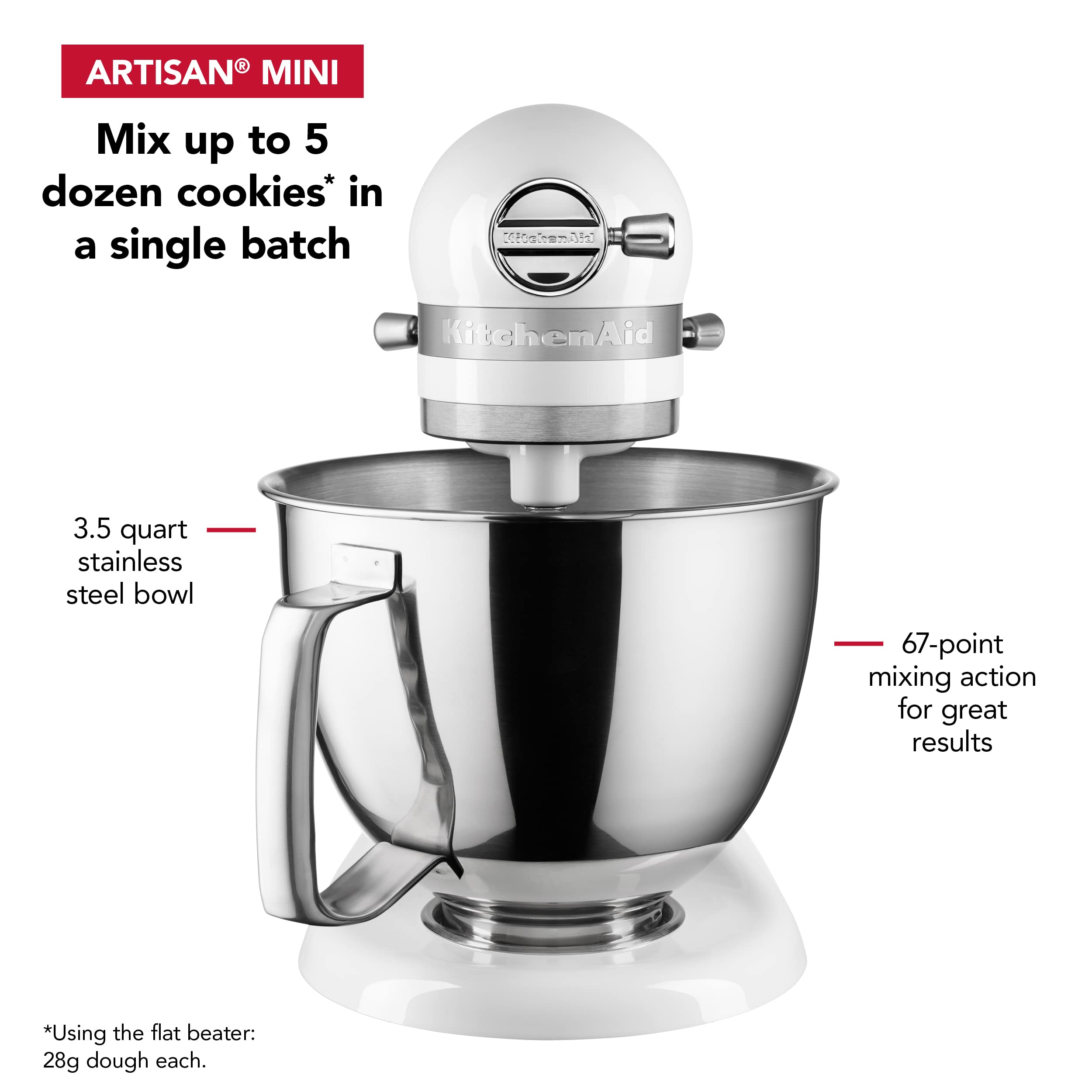 KitchenAid Artisan Mini 3.5 Quart Tilt-Head Stand Mixer - KSM3316X - White