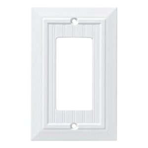 franklin brass w35267-pw-c classic beadboard single decorator wall plate, white