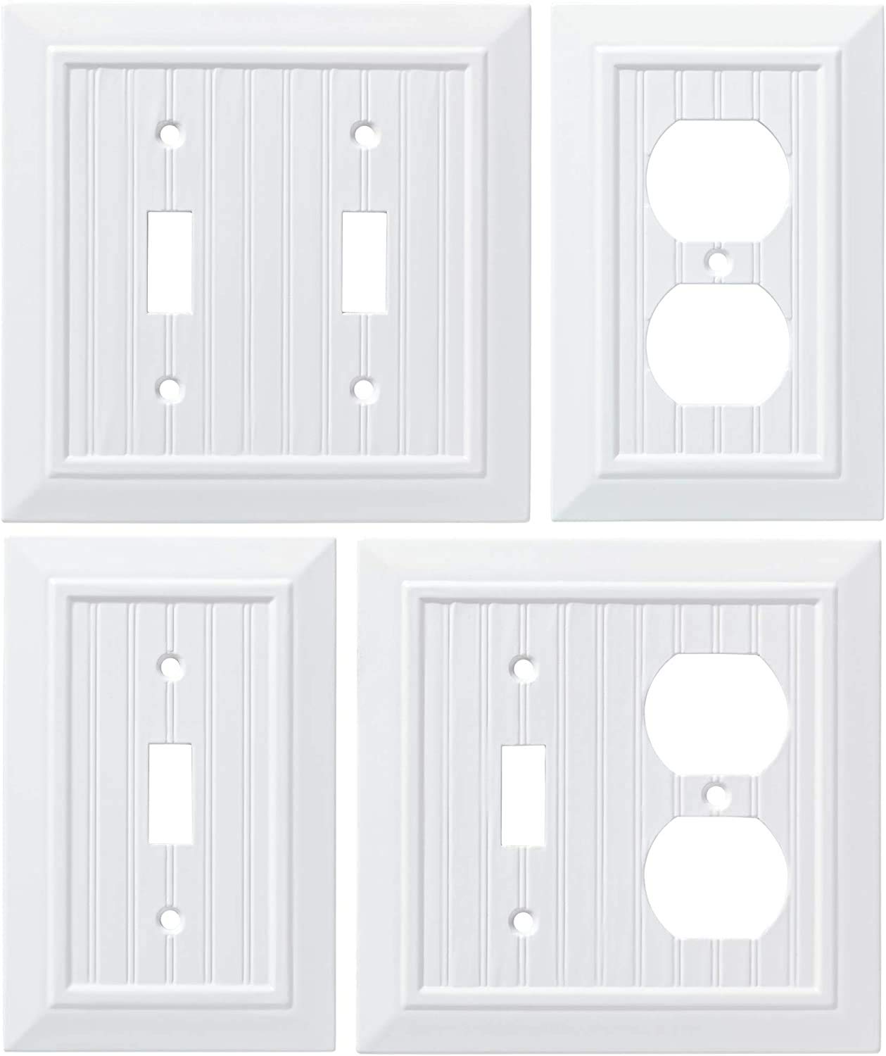 Franklin Brass W35272-PW-C Classic Beadboard Double Decorator Wall Plate, Single