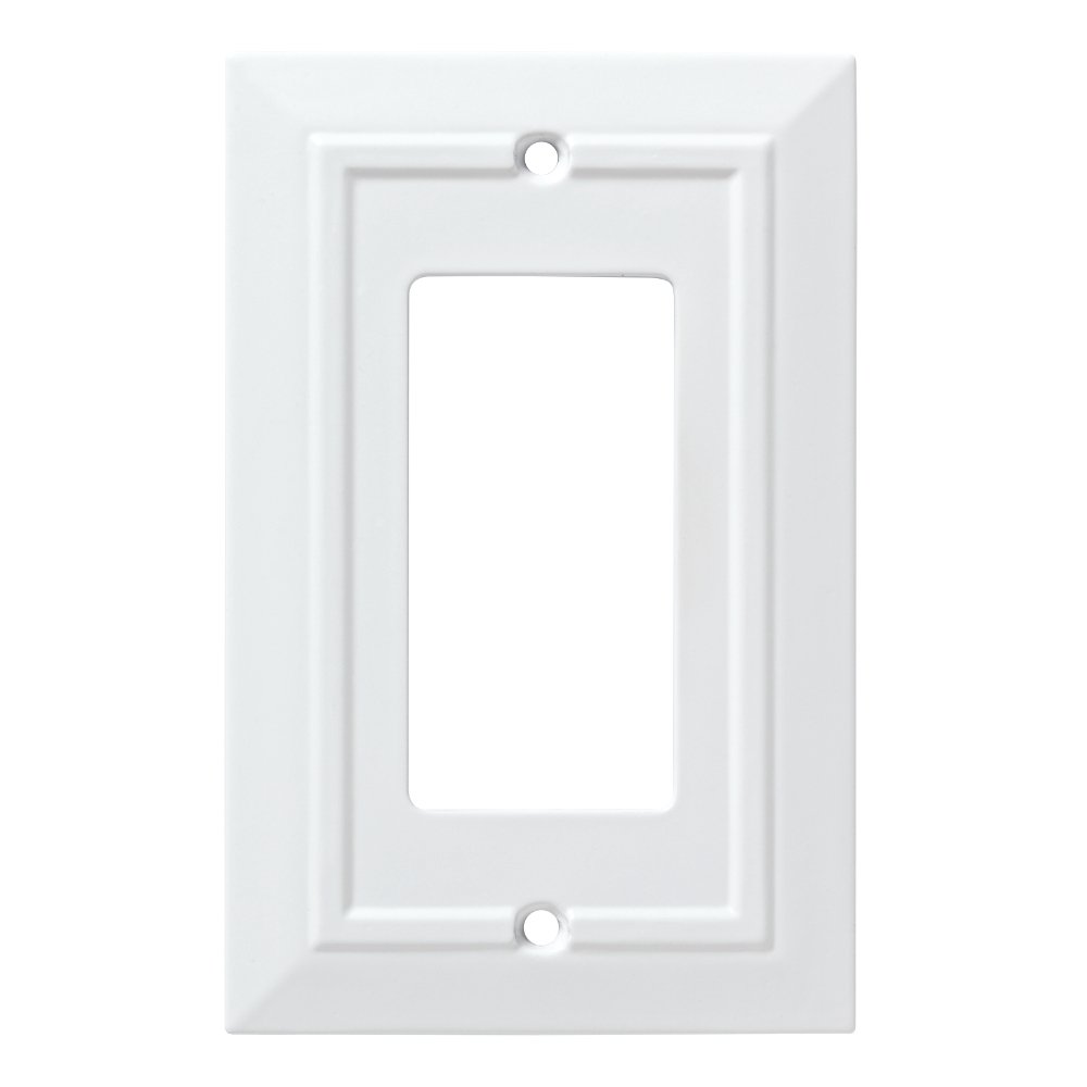 Franklin Brass Classic Architecture (1-Pack) Decorative Light Switch Cover Pure White 1-Gang Decorator/Rocker Wall Plate Single Switch Plate Cover Electrical Outlet Covers W35243-PW-C