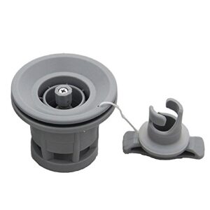 double seal grey/black air valve + valve wrench for inflatable boat raft dinghy kayak canoe (grey)