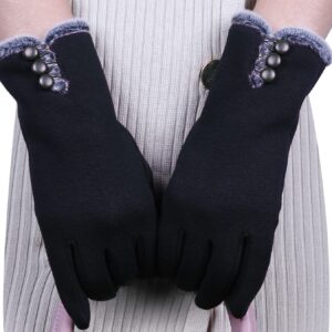 T-GOTING Womens Winter Gloves Warm Lined Touch Screen Driving Gloves (Black) One Size