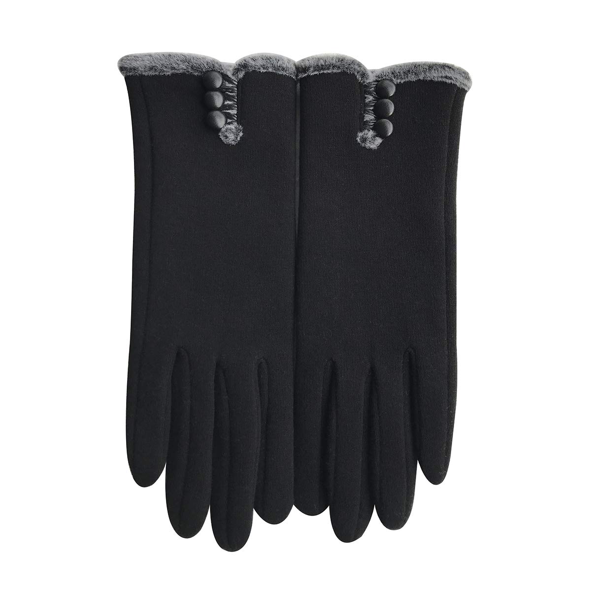 T-GOTING Womens Winter Gloves Warm Lined Touch Screen Driving Gloves (Black) One Size