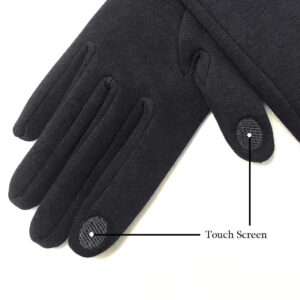 T-GOTING Womens Winter Gloves Warm Lined Touch Screen Driving Gloves (Black) One Size