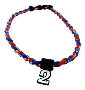 pick your number - twisted titanium sports tornado necklace (royal red)