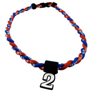 Pick Your Number - Twisted Titanium Sports Tornado Necklace (Royal Red)