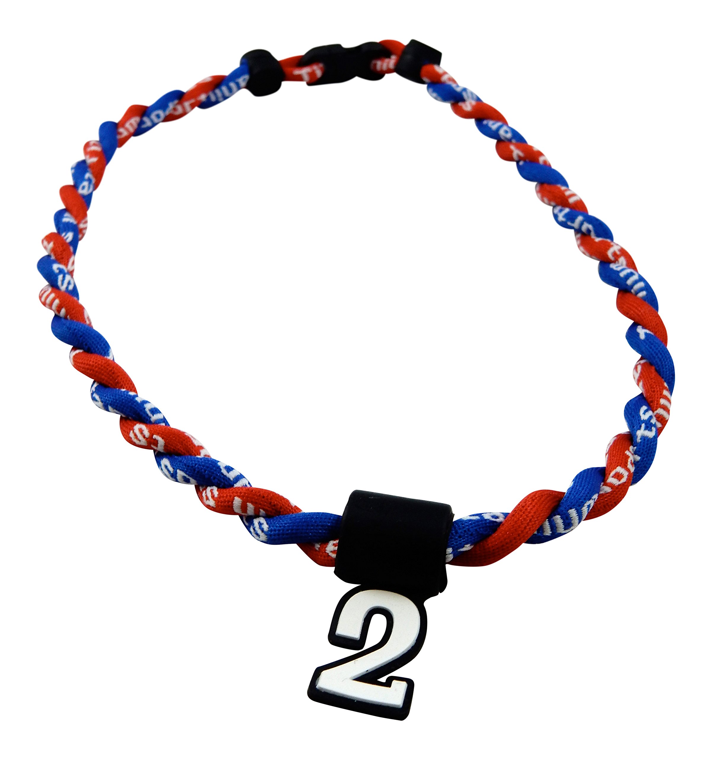 Pick Your Number - Twisted Titanium Sports Tornado Necklace (Royal Red)