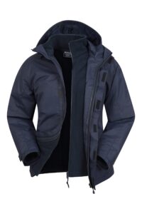 mountain warehouse fell mens 3 in 1 water resistant jacket - winter navy large