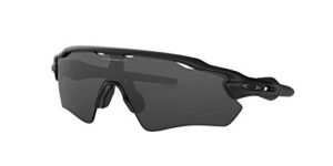 oakley men's oo9208 radar ev path rectangular sunglasses, matte black/grey, 38 mm + 0