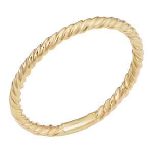 kooljewelry 14k yellow gold high polish twisted style ring (size 8)