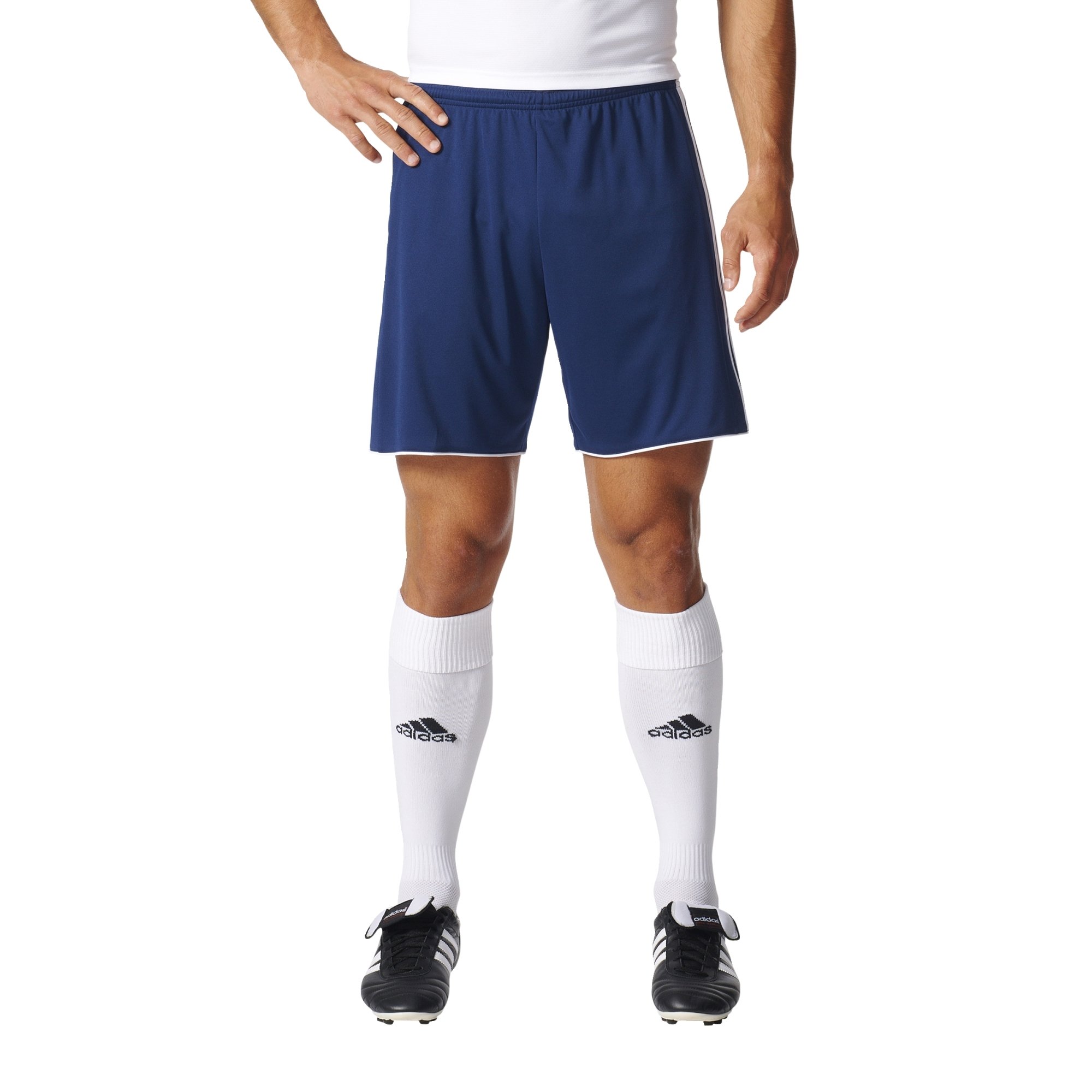 adidas Men's Soccer Tastigo 17 Shorts, Dark Blue/White, Small