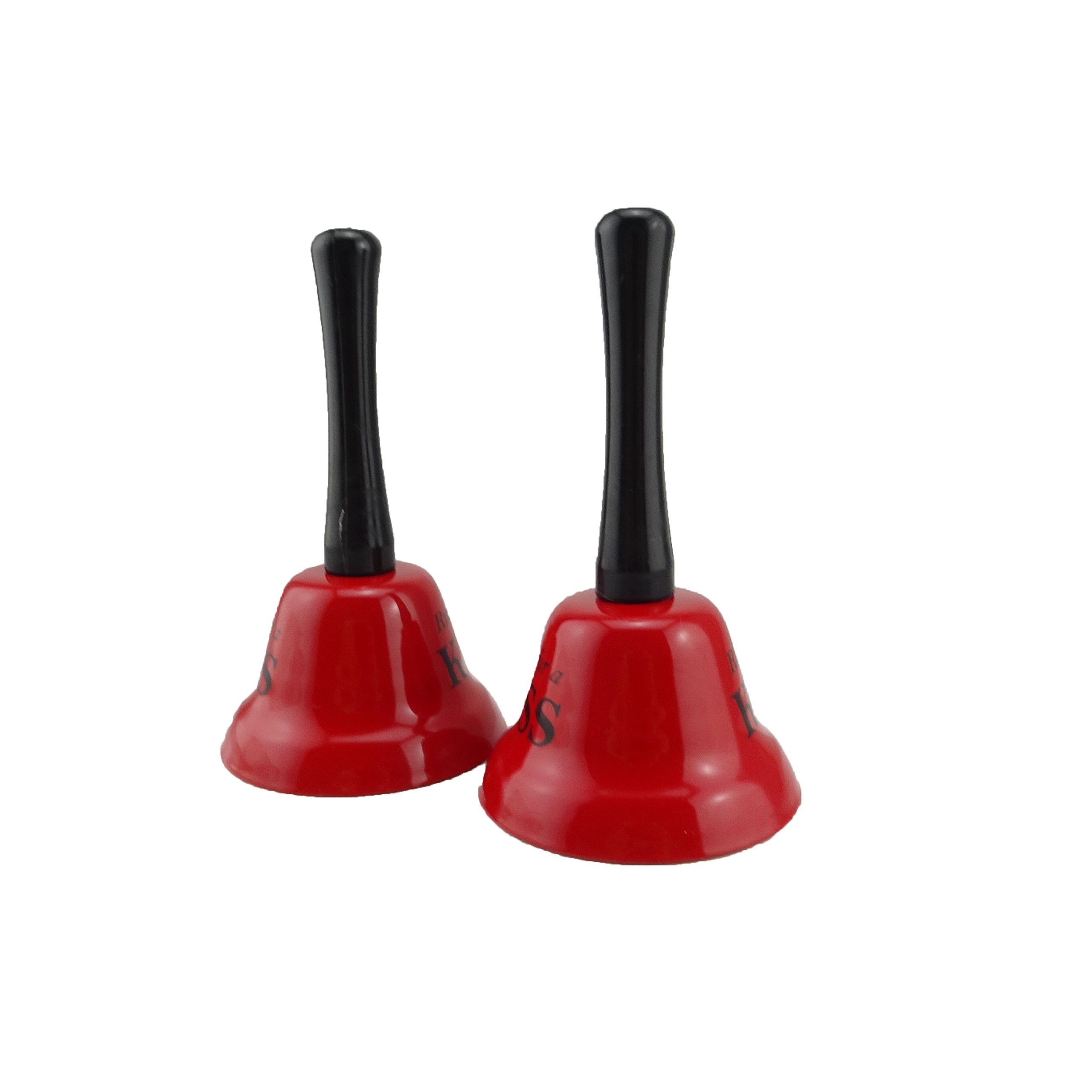 Honbay 2Pcs of Hand Bells, Call Bell for Family Loves, Musical Hand Bells, Cow bells with Stick Grip Handle Bell for Cheering at Sporting & Wedding Events, Food Line, Alarm, Jingles, Ringing