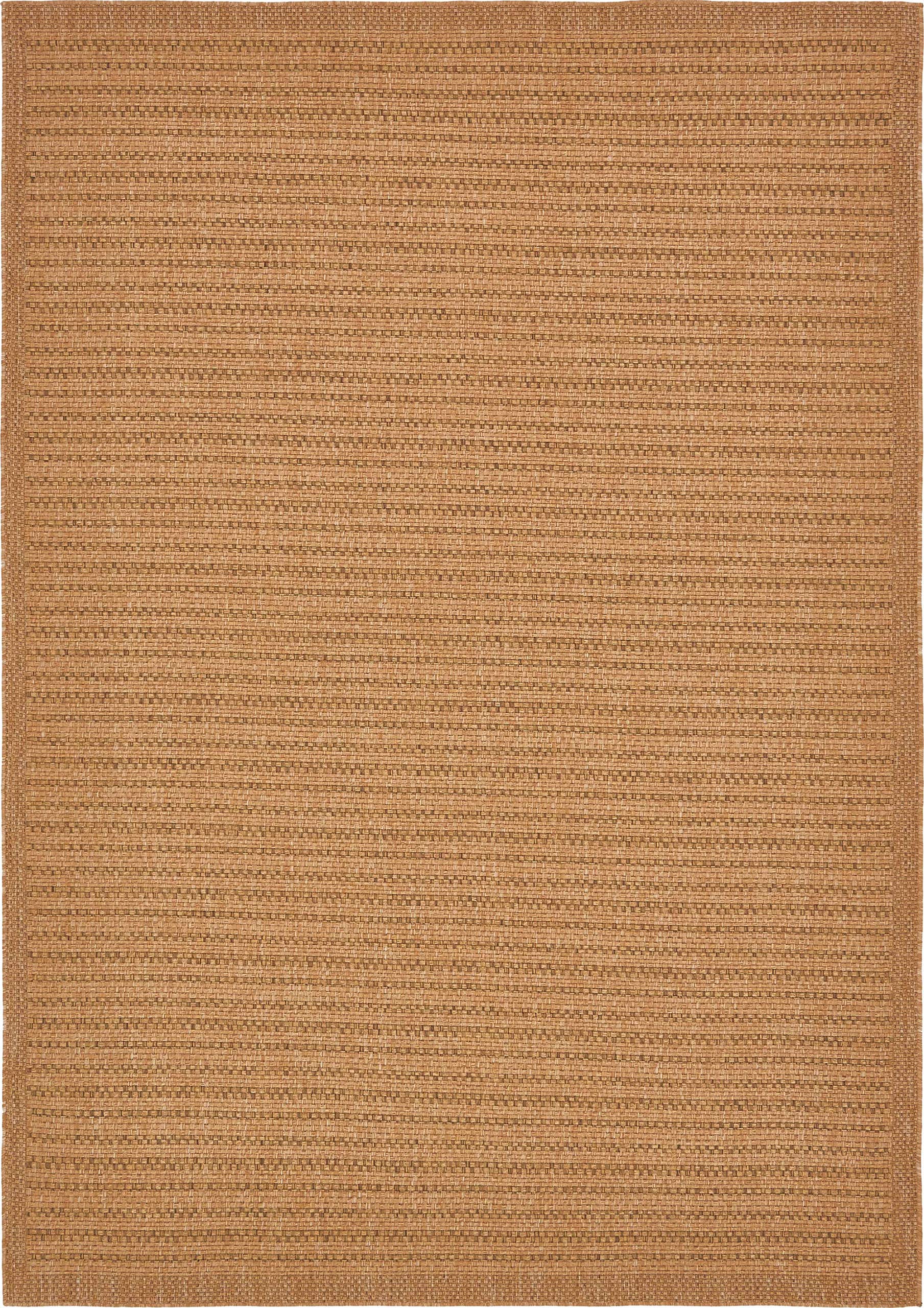 Unique Loom Outdoor Border Collection Area Rug - Checkered (8' x 11' 4" Rectangle, Light Brown)