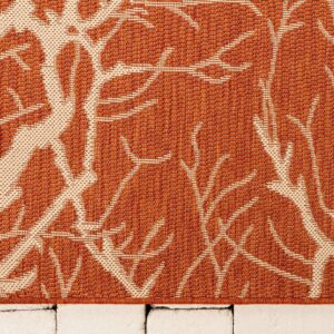 Unique Loom Outdoor Botanical Collection Area Rug - Branch (9' x 12' 2" Rectangle, Terracotta/ Beige)