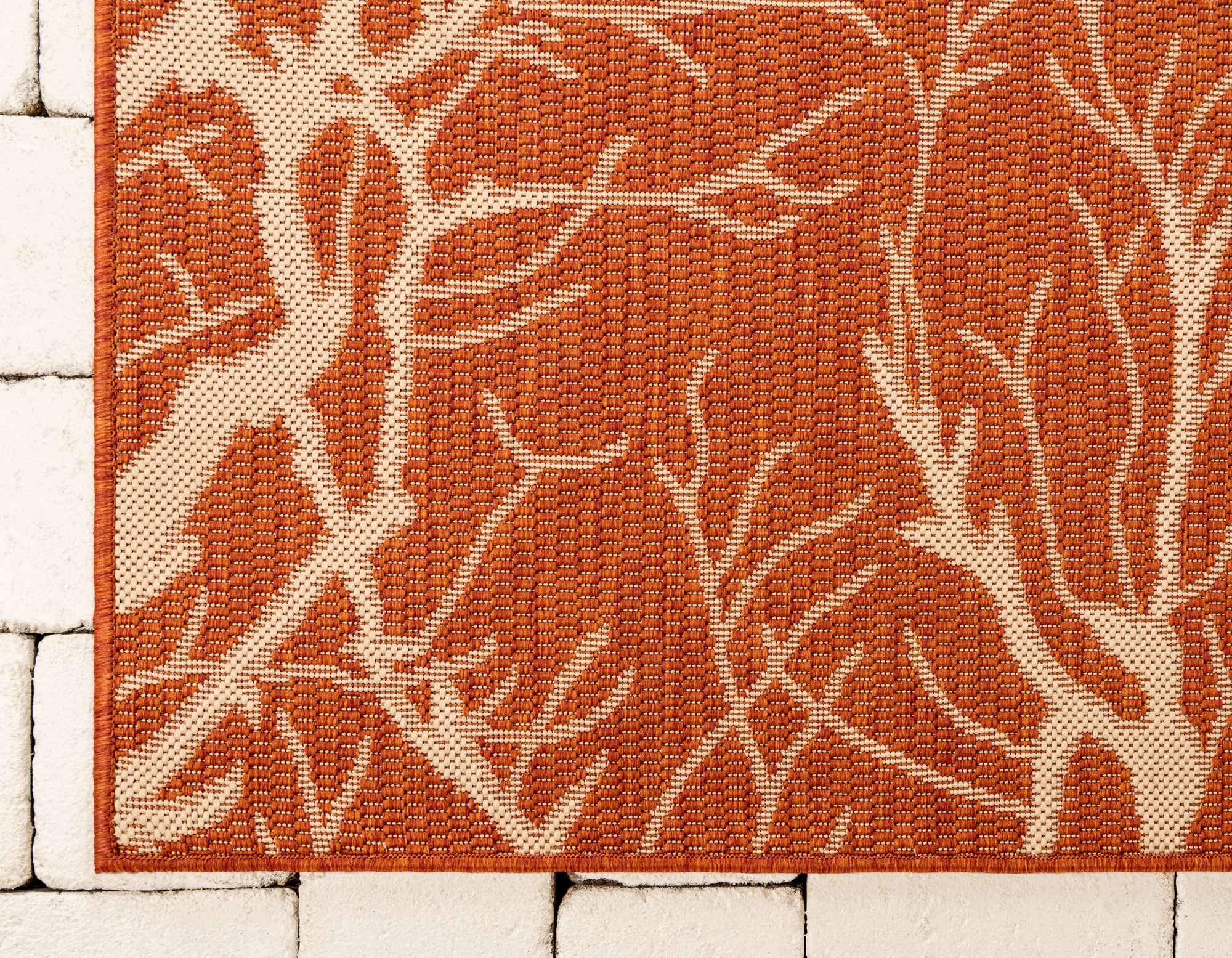 Unique Loom Outdoor Botanical Collection Area Rug - Branch (9' x 12' 2" Rectangle, Terracotta/ Beige)