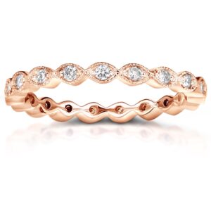 kobelli diamond eternity band 1/3 carat (ctw) in 14k rose gold, size 7, rose gold