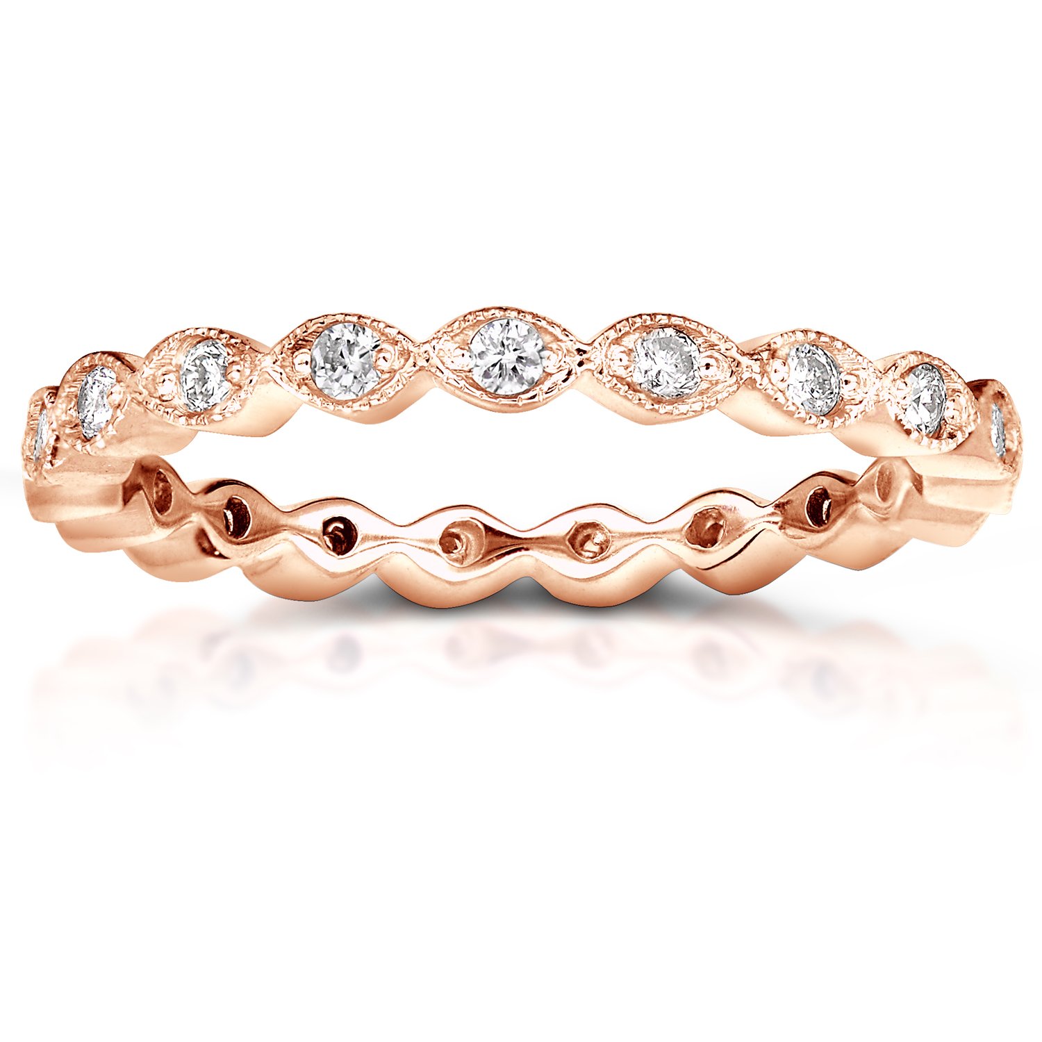 Kobelli Diamond Eternity Band 1/3 carat (ctw) in 14k Rose Gold, Size 7, Rose Gold