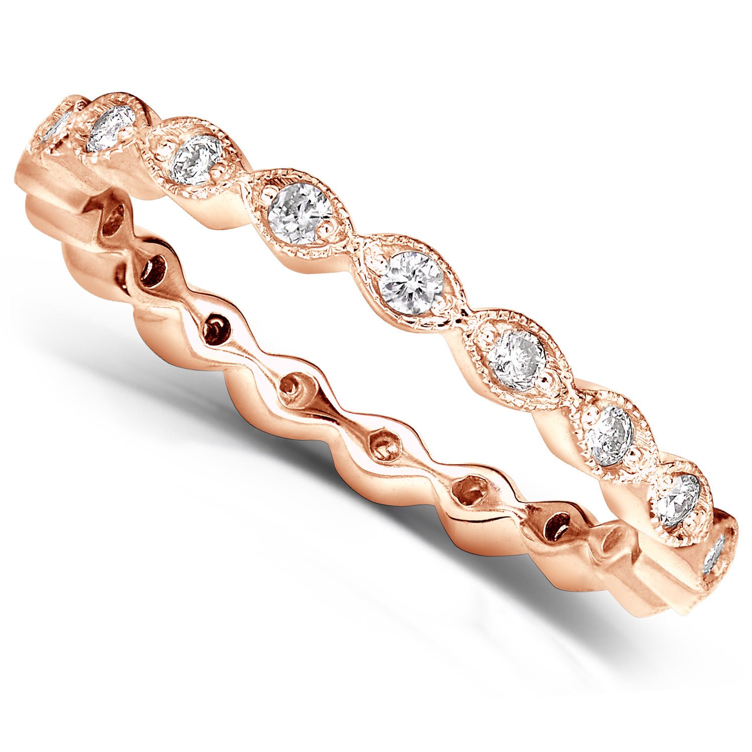 Kobelli Diamond Eternity Band 1/3 carat (ctw) in 14k Rose Gold, Size 7, Rose Gold