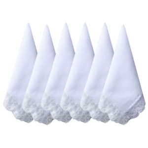 Lace Cotton White Handkerchiefs Perfect Wedding Bulk