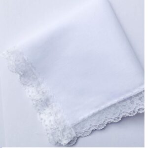 Lace Cotton White Handkerchiefs Perfect Wedding Bulk