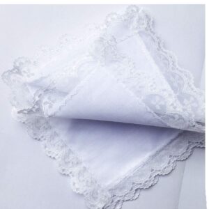 Lace Cotton White Handkerchiefs Perfect Wedding Bulk