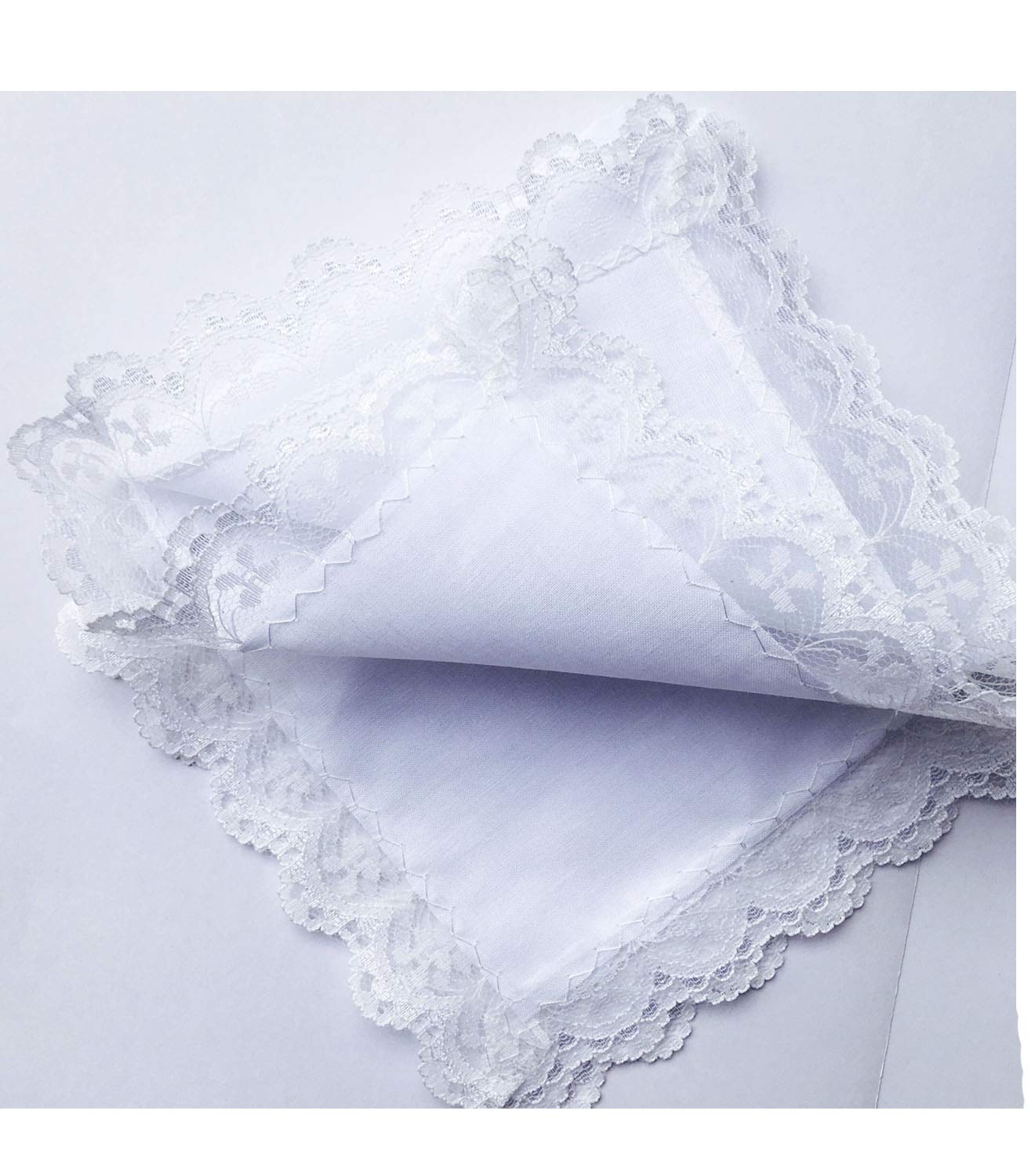 Lace Cotton White Handkerchiefs Perfect Wedding Bulk