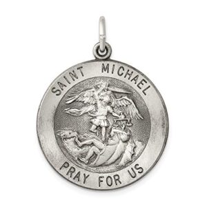 rosecharm beautiful sterling silver antiqued saint michael medal