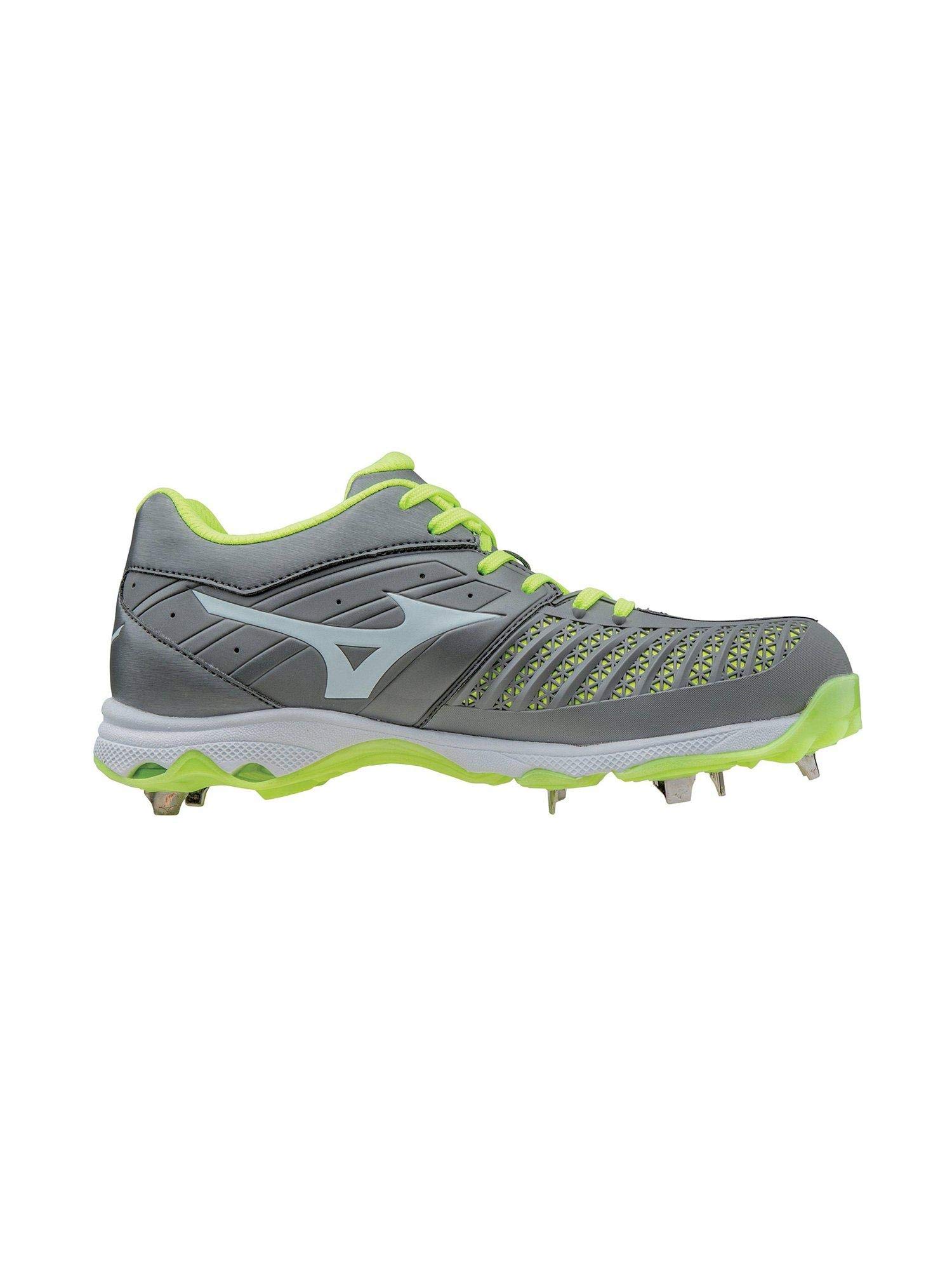 Mizuno Women's 9-spike advanced sweep 3 Softball Shoe, Grey/White, 10 D US