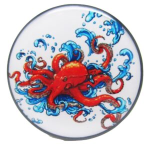 Red Octopus Ear Plugs - Acrylic Screw-On - 10 Sizes - Brand NewPair (13/16" (20mm))