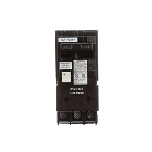 Siemens QF215A Ground Fault Circuit Interrupter, 15 Amp, 2 Pole, 120V, 10,000 Aic,