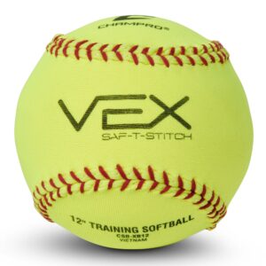 champro 12" vex practice softball, optic yellow, csb-xb12