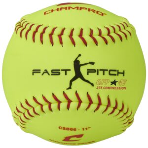 champro 11" recreational fast pitch softballs with durahide cover, 12 pack