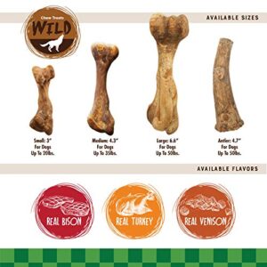 Nylabone Healthy Edibles WILD Antler Natural Long Lasting Venison Flavor Dog Chew Treats Medium/Wolf (2 Count)