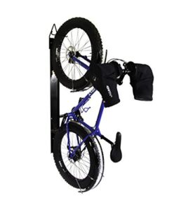 saris infrastructure, fat tire bike trac, bicycle storage wall rack, mounting configuration, one bike, black (6003f)