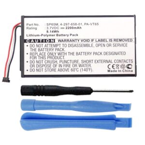 mpf products 2200mah sp65m, sp654580, pa-vt65 battery replacement compatible with sony playstation ps vita psv pch-1001, pch-1101 with installation tools