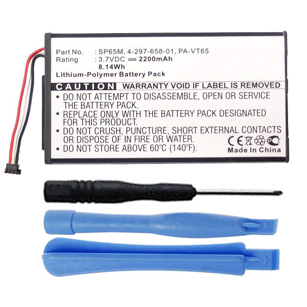 MPF Products 2200mAh SP65M, SP654580, PA-VT65 Battery Replacement Compatible with Sony Playstation PS Vita PSV PCH-1001, PCH-1101 with Installation Tools