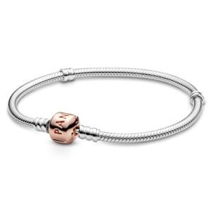 pandora jewelry moments snake chain charm rose bracelet, 7.1"