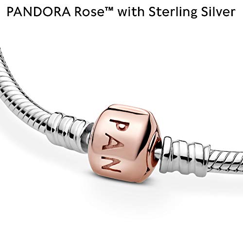 Pandora Jewelry Moments Snake Chain Charm Rose Bracelet, 7.1"