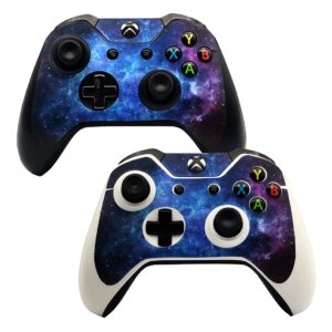 UUShop Protective Vinyl Skin Decal Cover for Microsoft Xbox One Console wrap sticker skins with two Free wireless controller decals Blue and Purple Nebula(NOT for One S or X)