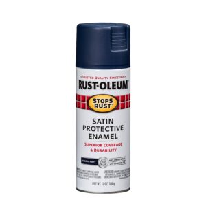 rust-oleum 300115 stops rust spray paint, 12 oz, satin classic navy