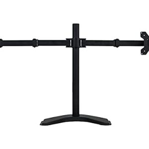 Mount-It! Dual Monitor Stand for Desk - Double Monitor Mount for 2 Screens up to 32 Inch and 17 Lbs - Free-standing Base Swivel, Tilt, Rotates 360 Adjustable Arms - VESA Compatible High Grade Steel