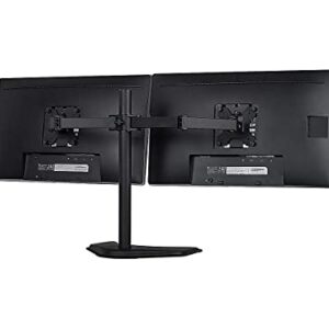 Mount-It! Dual Monitor Stand for Desk - Double Monitor Mount for 2 Screens up to 32 Inch and 17 Lbs - Free-standing Base Swivel, Tilt, Rotates 360 Adjustable Arms - VESA Compatible High Grade Steel