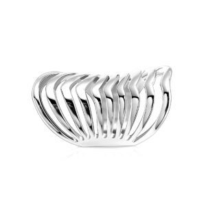 COUYA Polished Stainless Steel Split Style Ring Multilayer Stacked Knuckle Finger Rings Band (7)