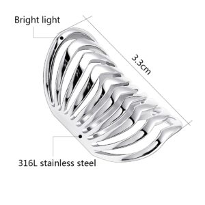 COUYA Polished Stainless Steel Split Style Ring Multilayer Stacked Knuckle Finger Rings Band (7)