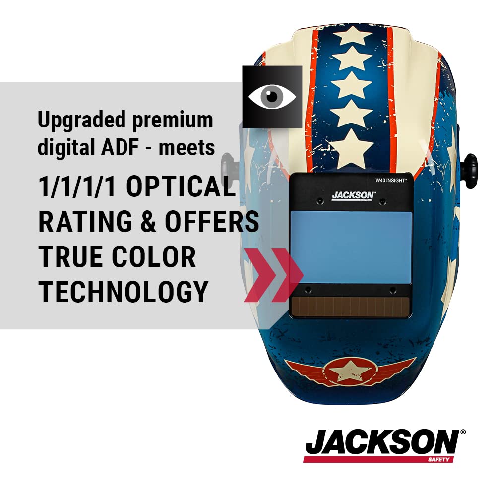 Jackson Safety HLX 100 Welding Hood - Ultra Lightweight Auto Darkening Welding Helmet with Insight Digital Variable ADF - ANSI Z87.1