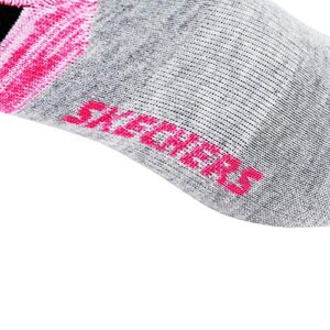 Skechers womens 6 Pack Quarter Crew Socks, Medium Grey, 11-Sep US