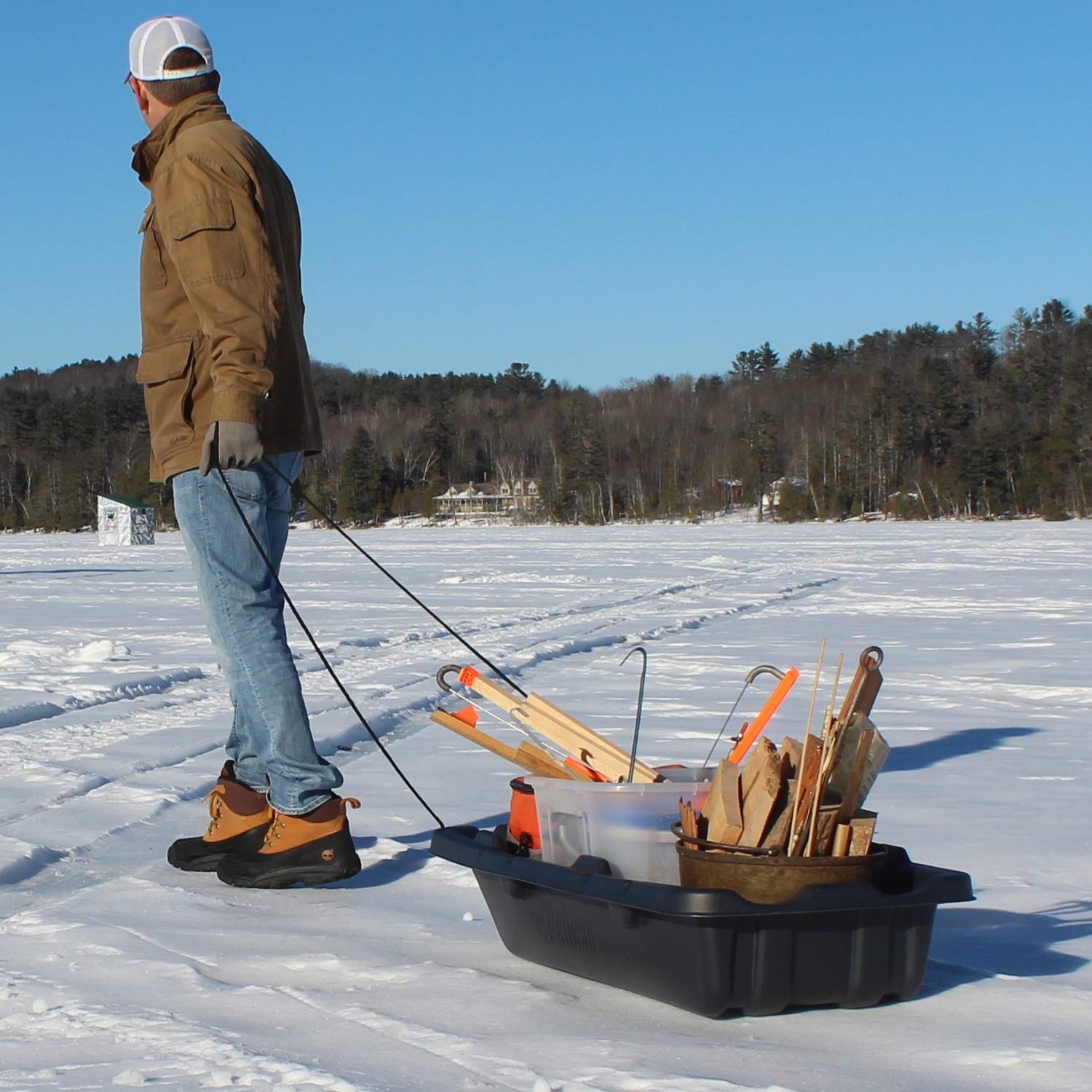 Flexible Flyer Utility Pull Sled. Ice Fishing, Deer Hunting, Firewood, Work Cargo