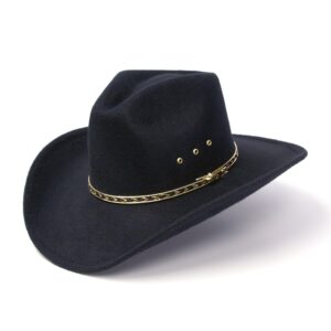 western express felt finish cowboy hat - pinch front style with gold band | cowboy & cowgirl hats for men & women