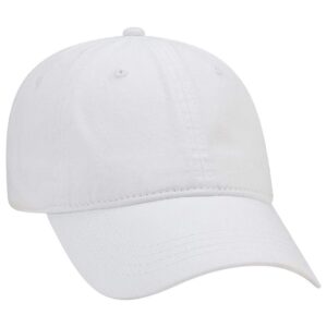 otto 6 panel low profile garment washed pigment dyed baseball cap - white