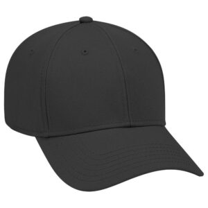 otto 6 panel low profile superior cotton twill cap - black